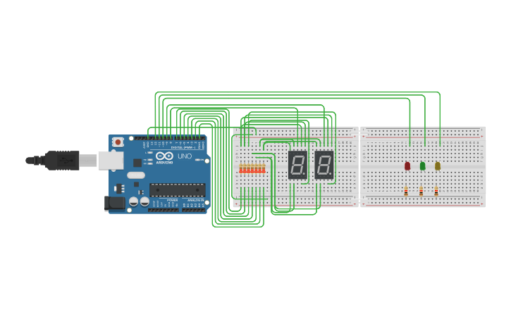 Circuit design Mach den giao thong - Tinkercad