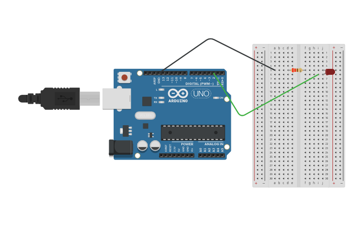 Circuit design LED intermitente | Tinkercad
