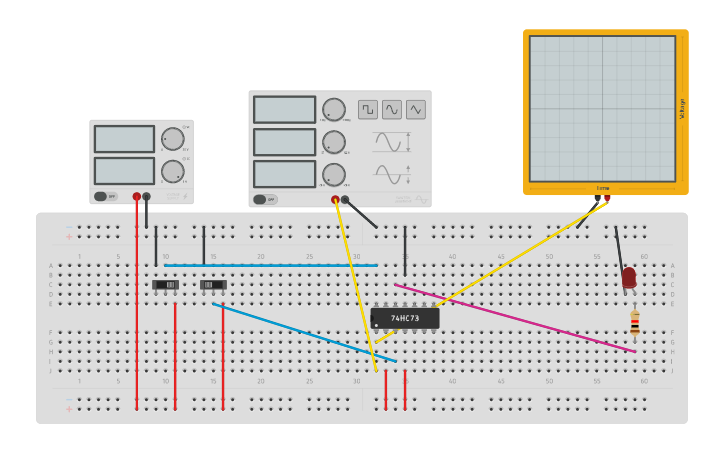 Circuit design jk flipflop | Tinkercad
