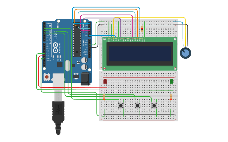 Circuit design QUIZ com Arduino - Tinkercad