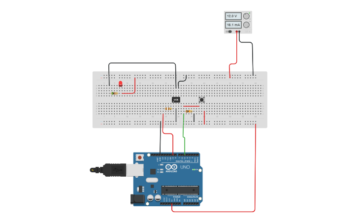 Circuit design fotoaccoppiatore | Tinkercad