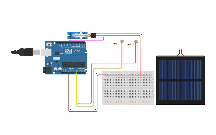 Circuit Design Solar Tracker Tinkercad
