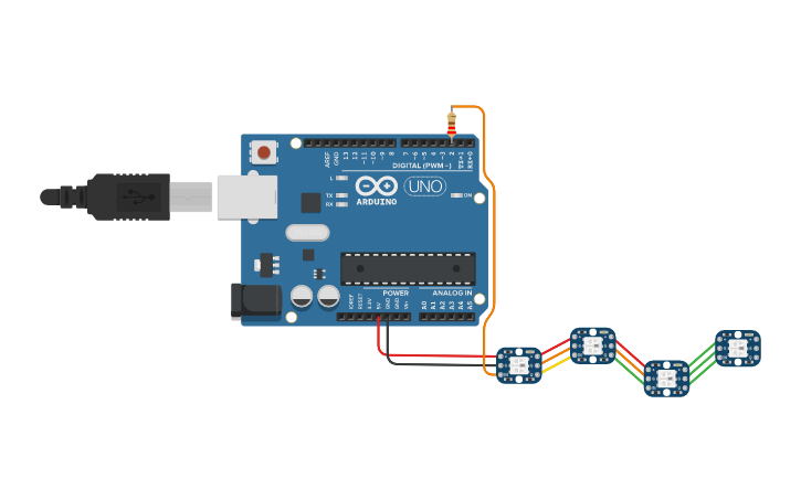 Circuit design Adafruit NeoPixel | Tinkercad