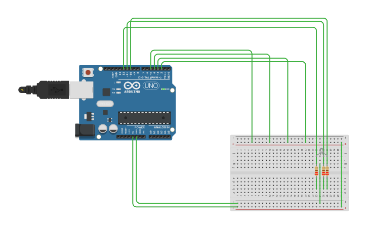Circuit design Cut one wire - Tinkercad
