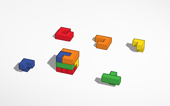 3D design puzzle cube example - Tinkercad