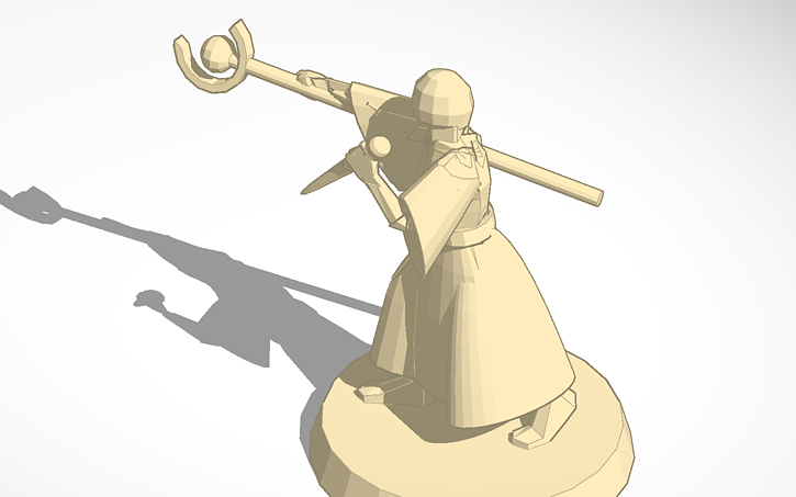 3D design Wizard with staff and Dagger - Tinkercad