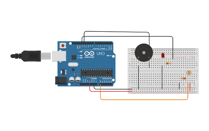 Circuit design Arduino_Ldr+Buzzer | Tinkercad