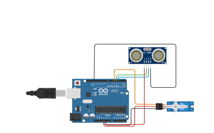 Circuit design smart soap dispenser - Tinkercad