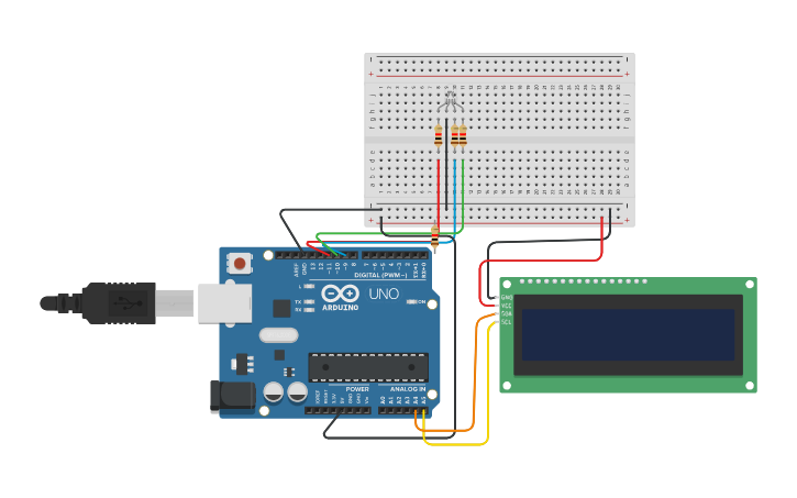Circuit design RGB AND LCD ACTIVITY BANQUERIGO,JAKE LEONARD | Tinkercad