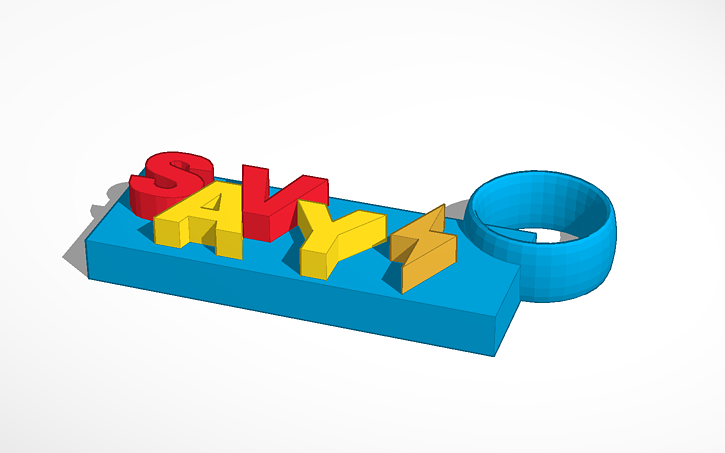 3d Design Keyring Tinkercad