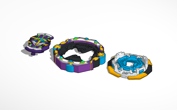 3D design Beyblade Burst Sparking Crown Knight Layer + Chassis R ...