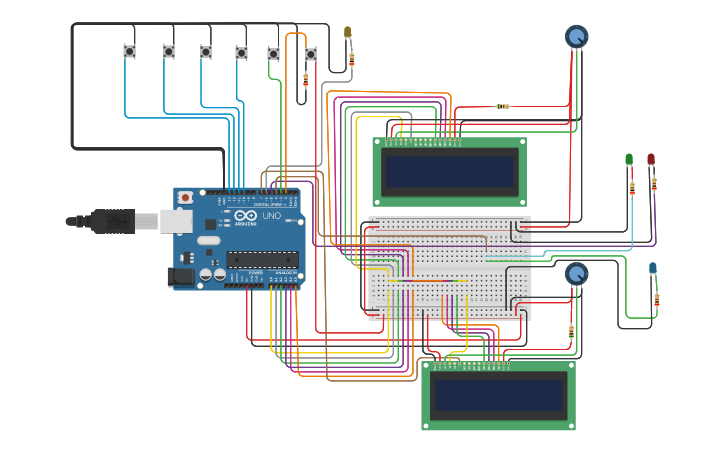 Circuit design K.U Electronic Voting Machine - Tinkercad