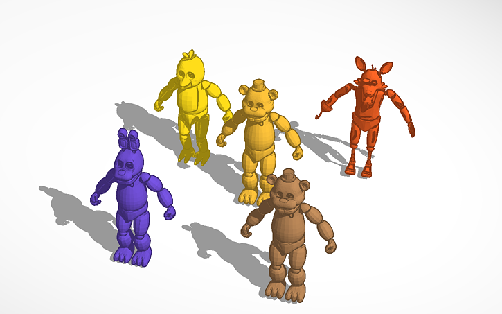 3D design all FNAF 1 animatronics - Tinkercad