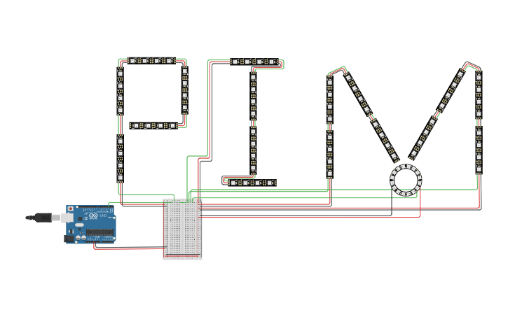 Circuit design project neopixel - Tinkercad