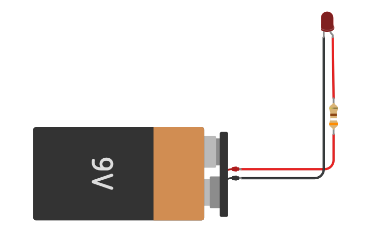 Circuit design Simple LED - Tinkercad