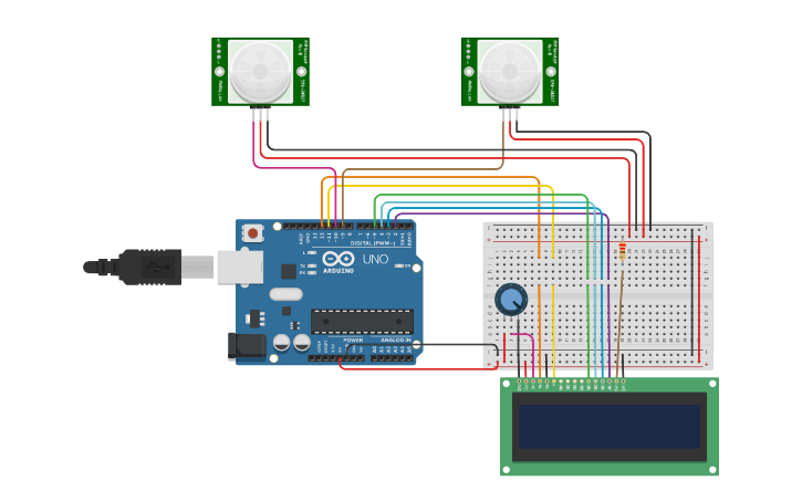 Circuit design Separate door Bidirectional visitor countor using IR ...
