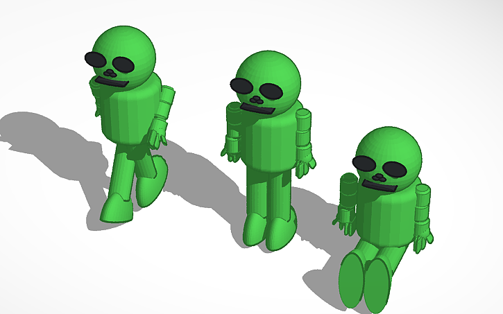 3D design 3 Poses Of Alien | Tinkercad