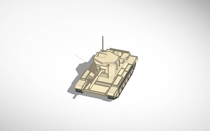 3D design Challenger British Tank Destroyer - Tinkercad
