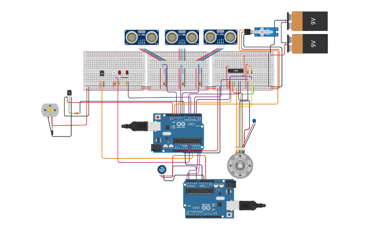 Circuit design Auto-Drive_Car - Tinkercad
