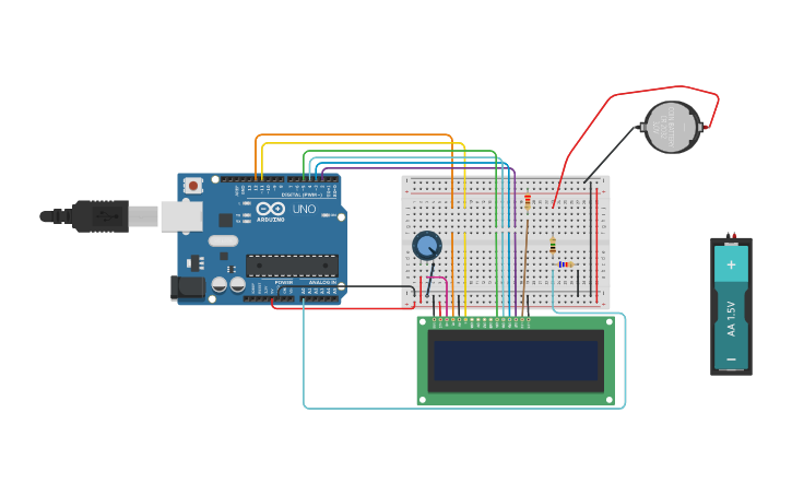Circuit Design Voltmeter Using Arduino Uno Tinkercad 9942