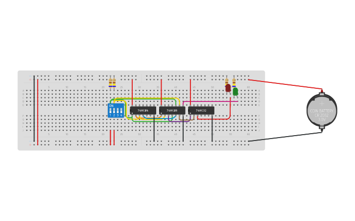Circuit Design Sumador Medio Tinkercad