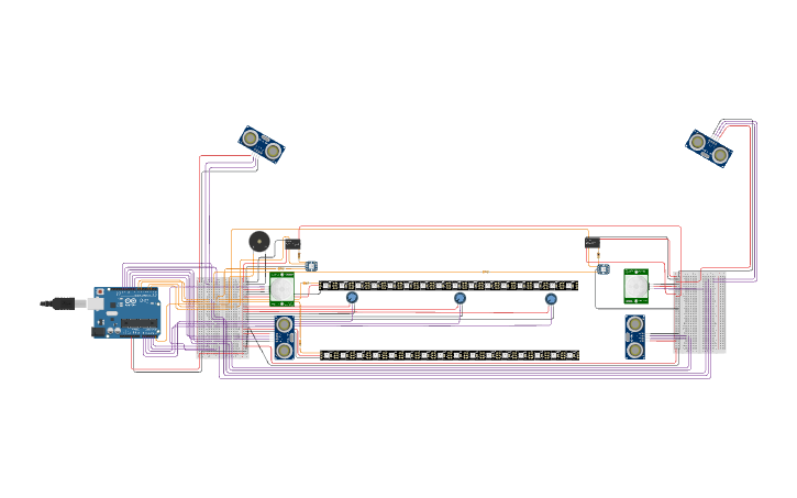 Circuit design pedestrian safety system - Tinkercad