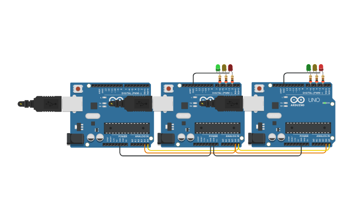 Circuit design Traffic Light with Controller - Tinkercad