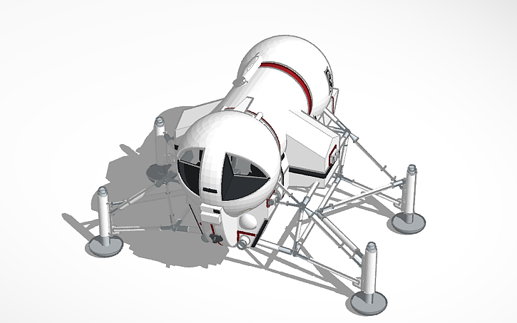 3D design 1/72 Scale (7 in) SHADO Moon Mobile - Tinkercad