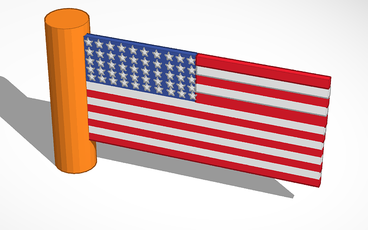 3D design American flag - Tinkercad