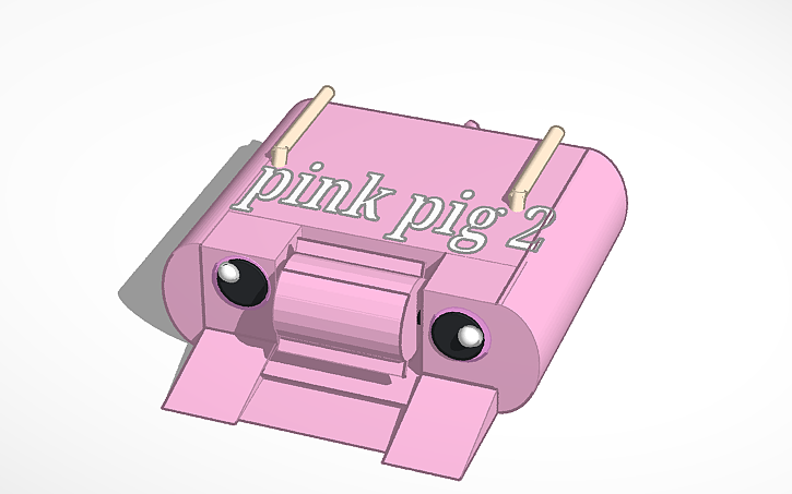 3D design pink pig 2 - Tinkercad