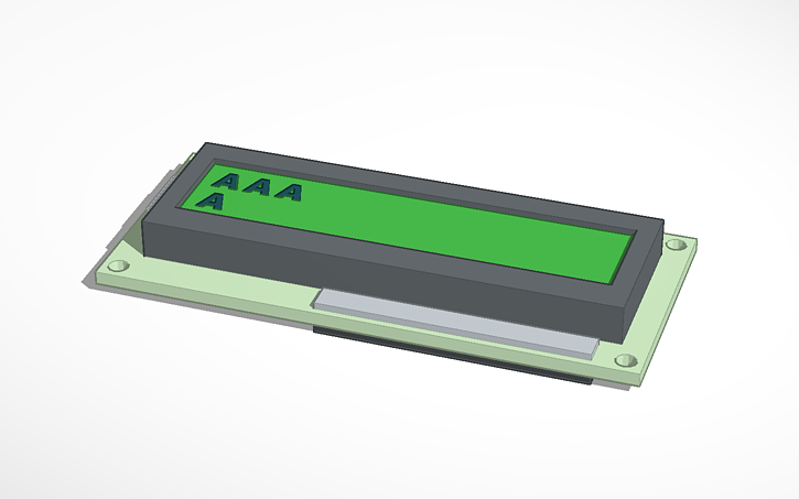 3D design LCD 1602A - Tinkercad