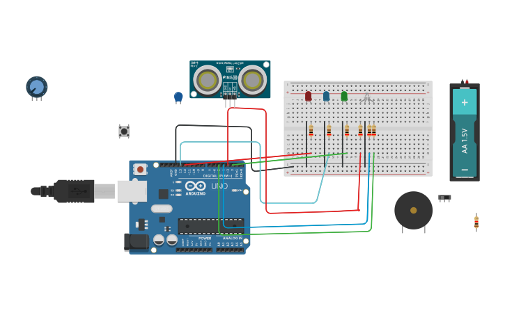 Circuit design Arduino de practica numero 1 | Tinkercad