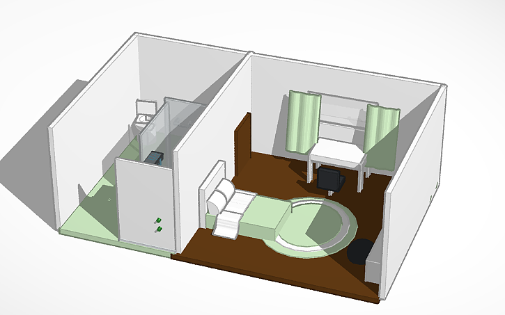 3D design Room and bathroom - Tinkercad