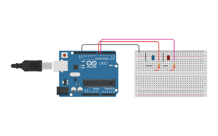 Circuit design CIRCUITO EN CODIGO DE TEXTO EN ARDUINO - Tinkercad
