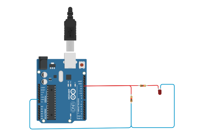 Circuit design Ders6-Arduino Üzerinden Led Yakma Söndürme | Tinkercad