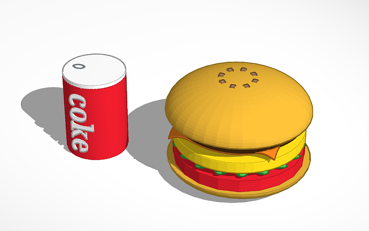 3D design 정예원의 햄버거와 콜라 hamburger & coke(2019) | Tinkercad