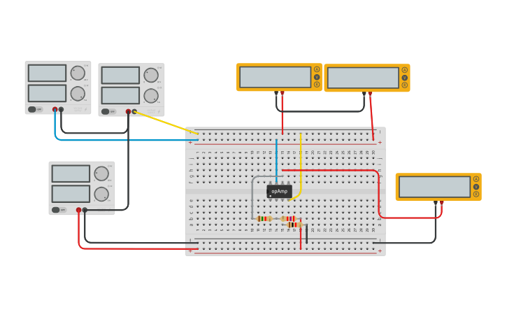 Circuit design Inverting op amp 741 - Tinkercad