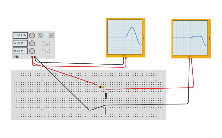 Circuit design Parallel Positive Clipper | Tinkercad