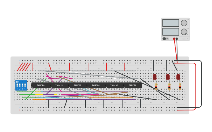 Circuit Design 2bit Comparator Tinkercad