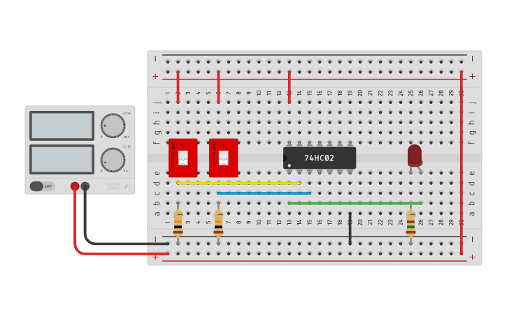 Circuit Design Nor Gate Tinkercad