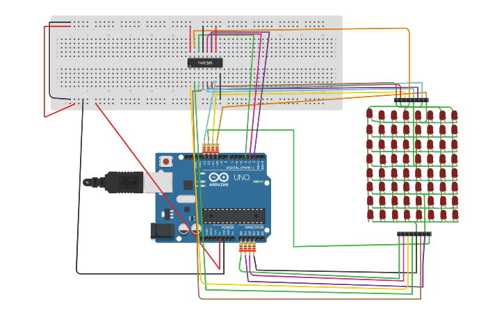 Circuit design Matriz Led - Tinkercad