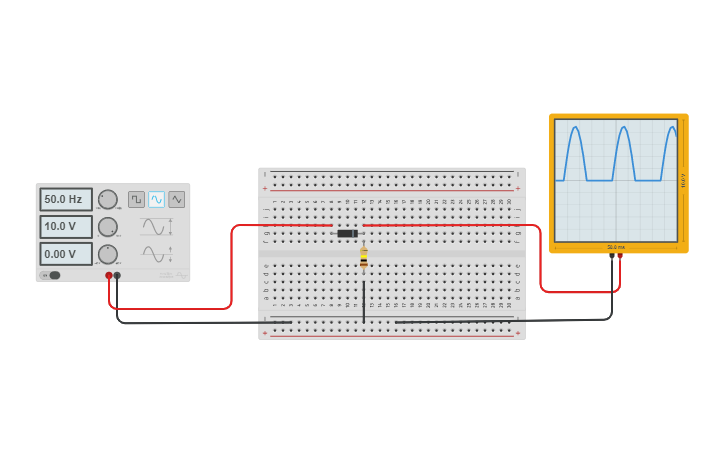 Circuit Design Half Wave Rectifier Tinkercad