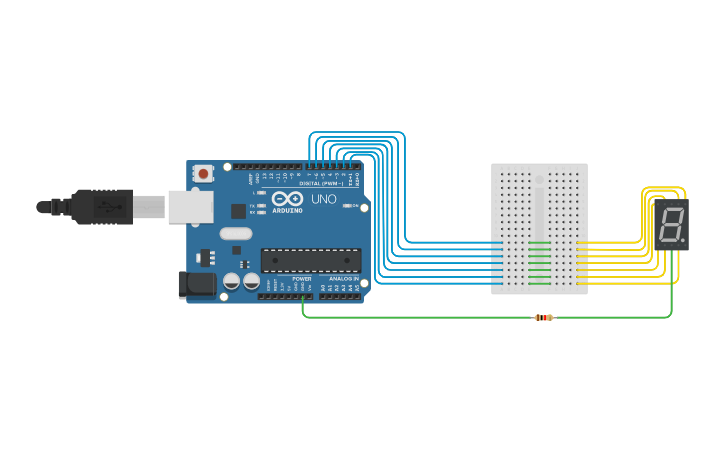 Circuit design Display de 7 Seguimentos com Arduino | Tinkercad Circuit design Display de 7 Seguimentos com Arduino | Tinkercad