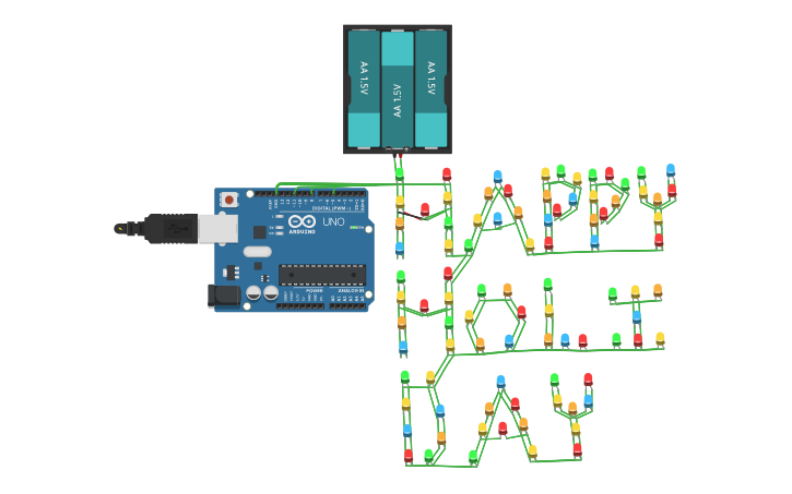 Circuit design Happy holiday - Tinkercad