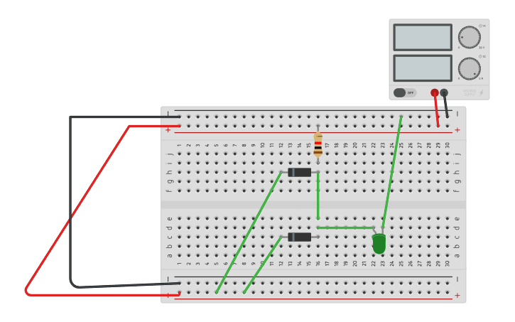 Circuit design AND GATE using DRL 41220300334 - Tinkercad