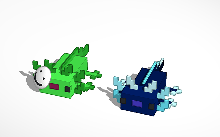 3D design Moon and Dream as Minecraft Axolotl - Tinkercad