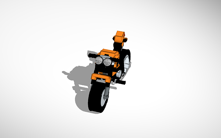 3D design big orange motorcycle - Tinkercad