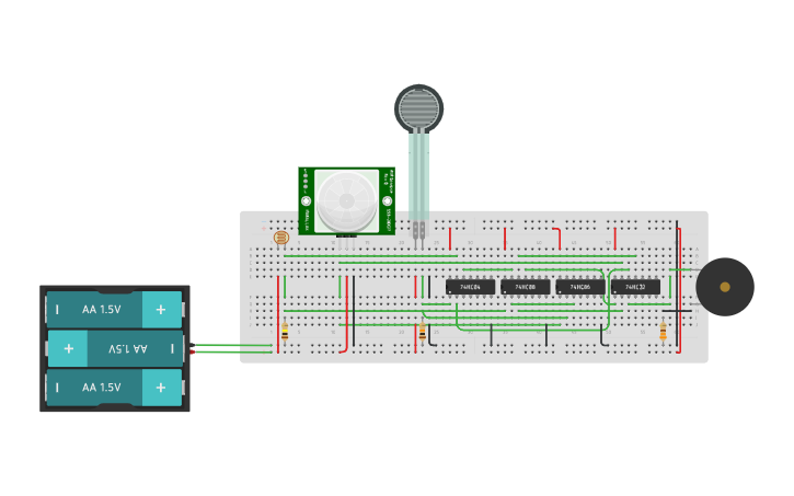 Circuit design Alarm system - Tinkercad