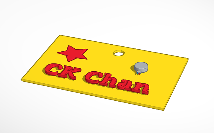 3D design CK Chan - 3D個人名牌 | Tinkercad