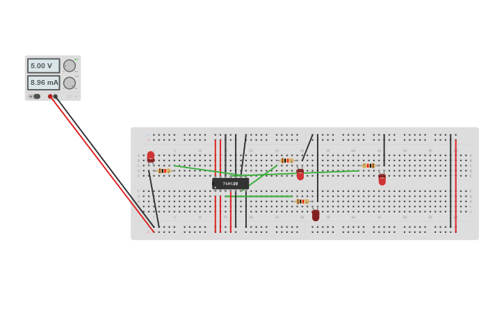 Circuit design QUAD 2 INPUT NAND GATE | Tinkercad